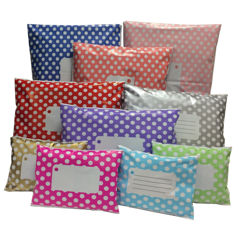Printed Mailing Bags - Polka Dot - Packaging Products Online